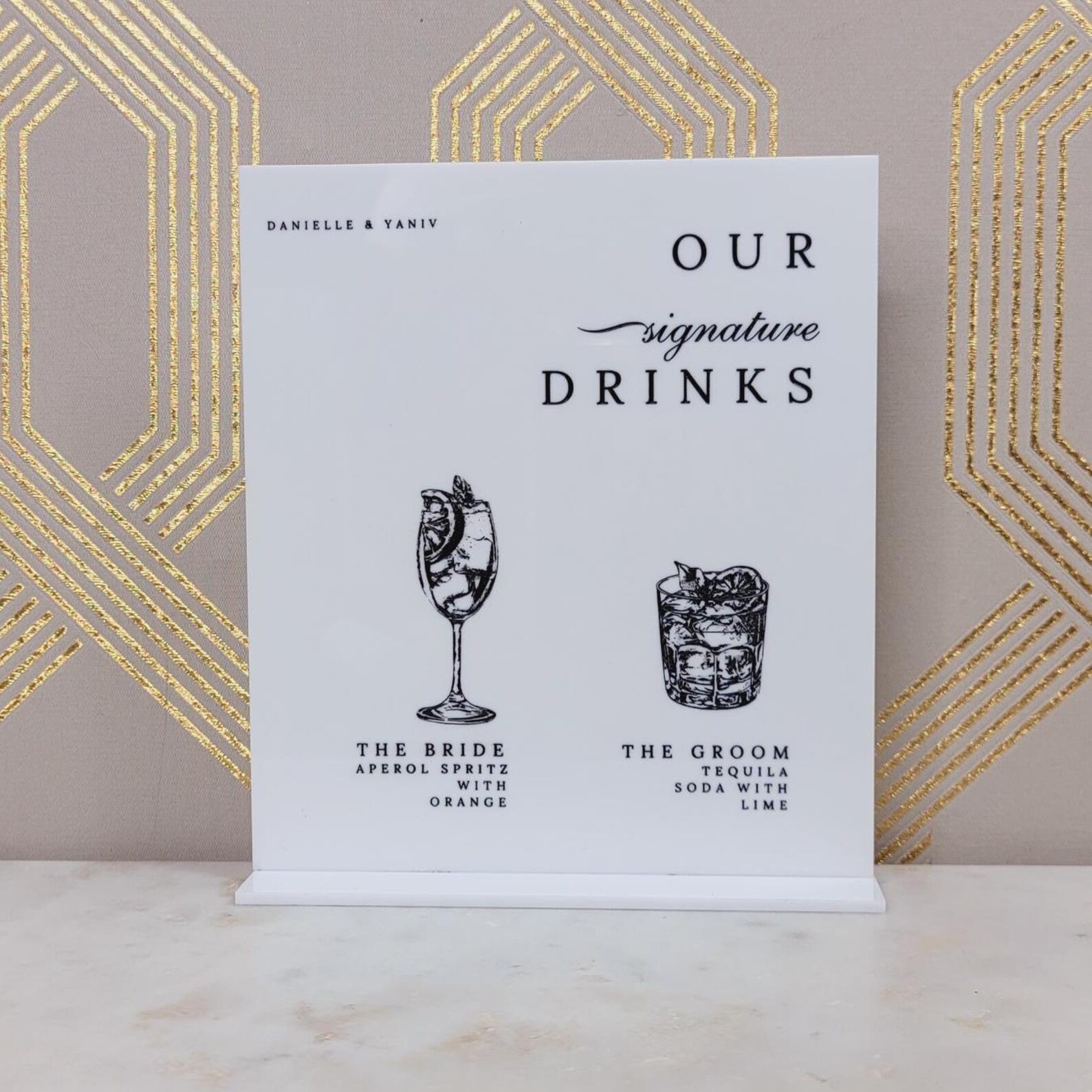 Stylish Acrylic Menu Sign for Bar Customized Wedding Menu Board ...