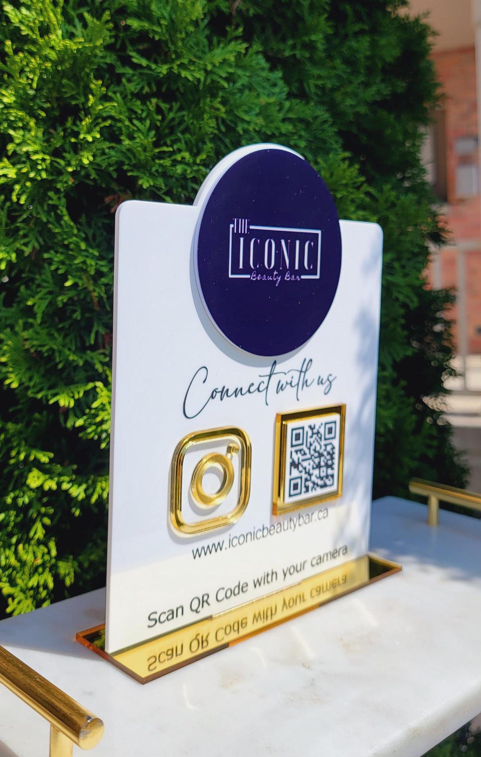 Letrero de negocios con código QR múltiple para Instagram, Facebook ...