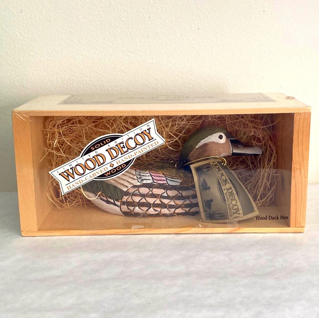 1992 Merganser Wood Duck Decoy, Hand Carved & Painted, Limited Edition ...