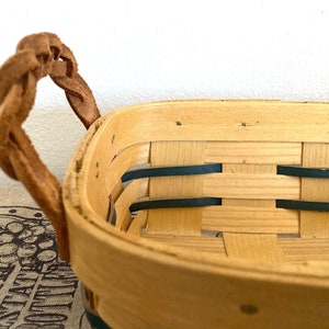 Peterborough Weaved White Ash and Leather Bread Basket With Matching ...