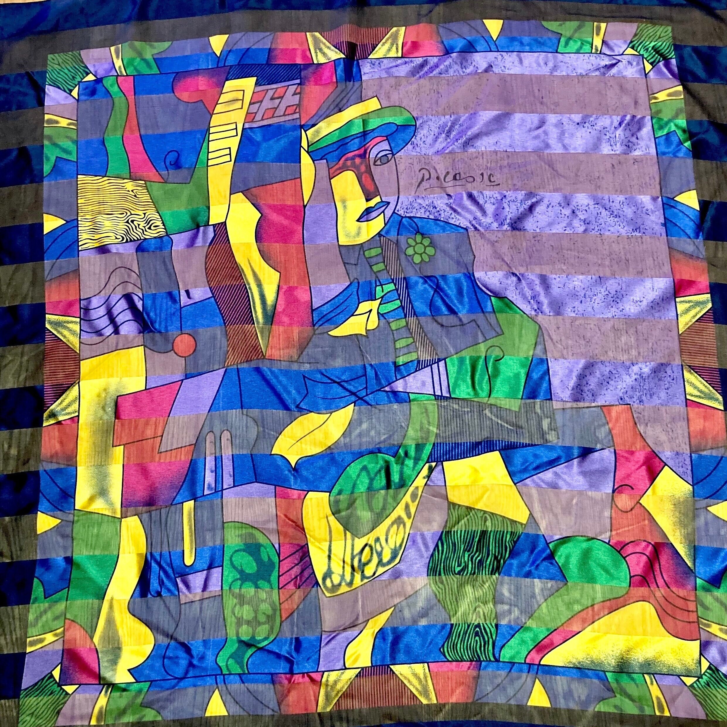 Vintage Picasso Signature Era 80s Colorful Artsy Sheer - Etsy