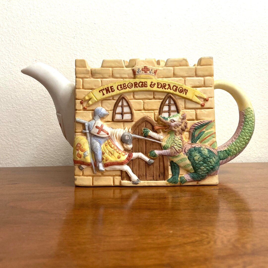 Limited Edition 1980s Staffordshire Pub Teapot Medieval Dragon ...