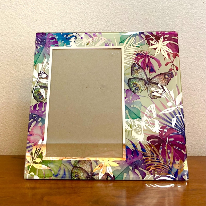 4x6 Colorful Glass Frame - Etsy