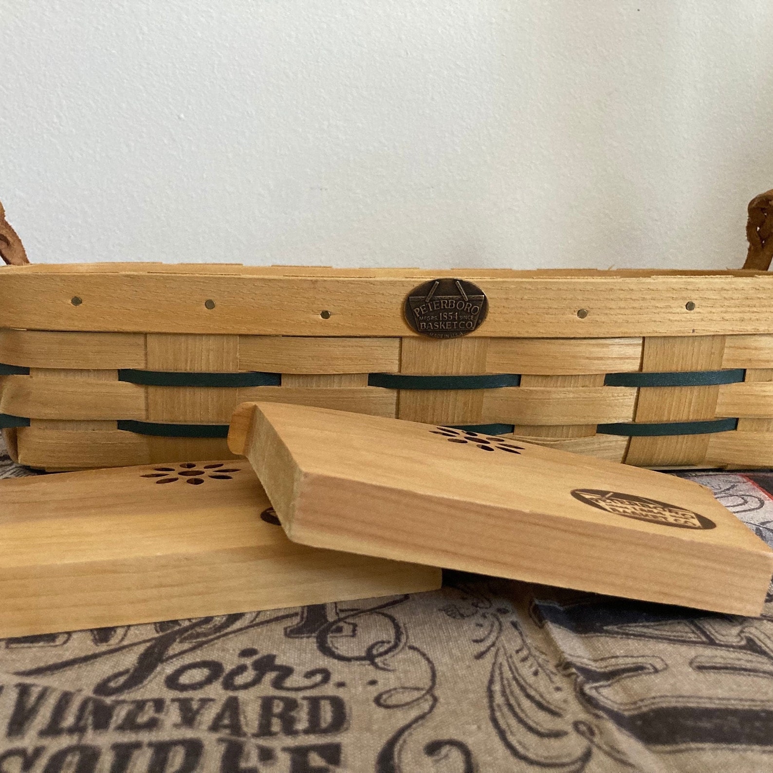Peterborough Weaved White Ash and Leather Bread Basket With Matching ...