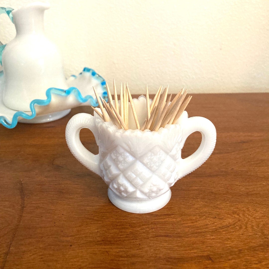 1950s USA Westmoreland Milk Glass Child’s Creamer Vessel or Toothpick ...