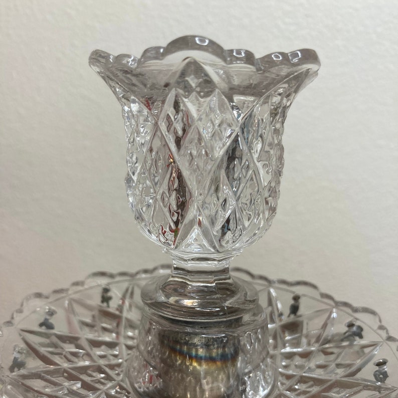 Gorgeous American Glass Convertible Candelabrums With Glass Drop Prisms ...