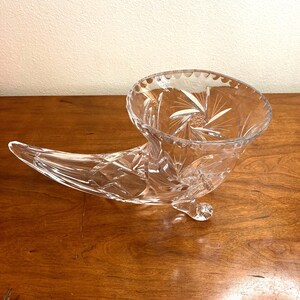 Vintage Upscale Crystal Deep Cut Bohemian Cornucopia With Etched ...