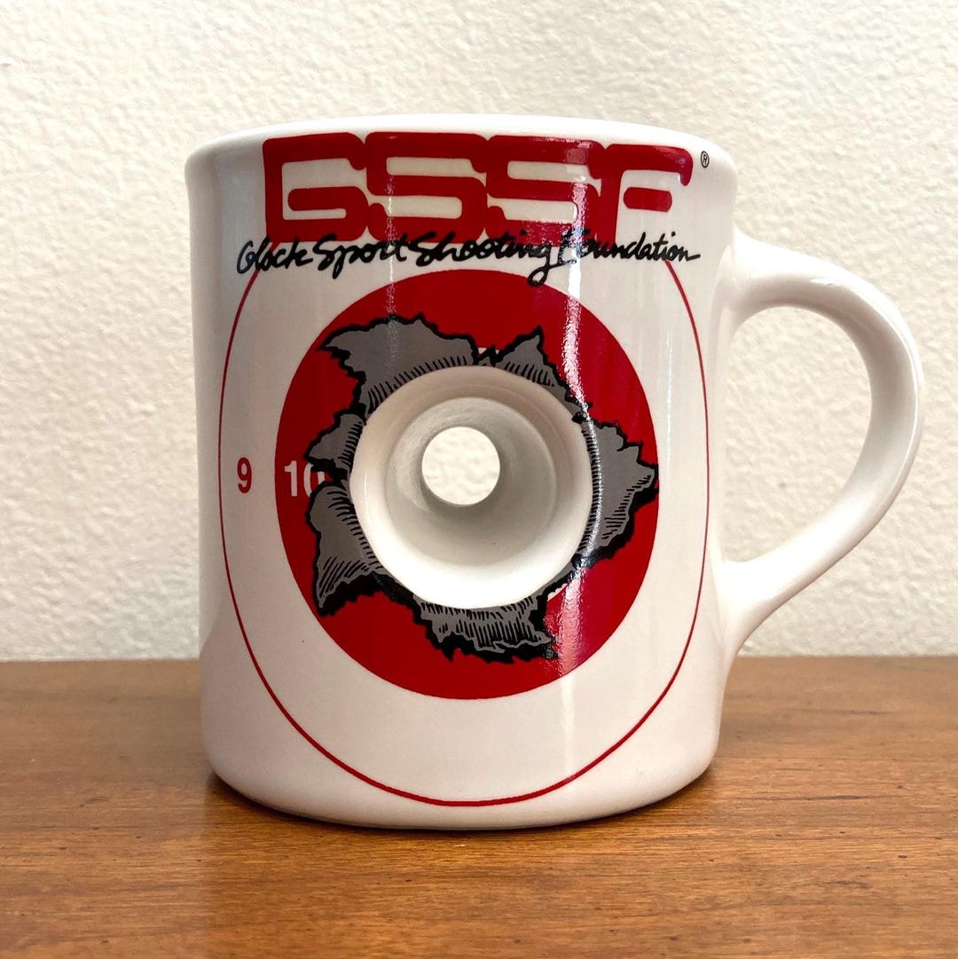 Vintage Gun Enthusiast GSSF Bullet Hole Coffee Mug, Glock Sport ...