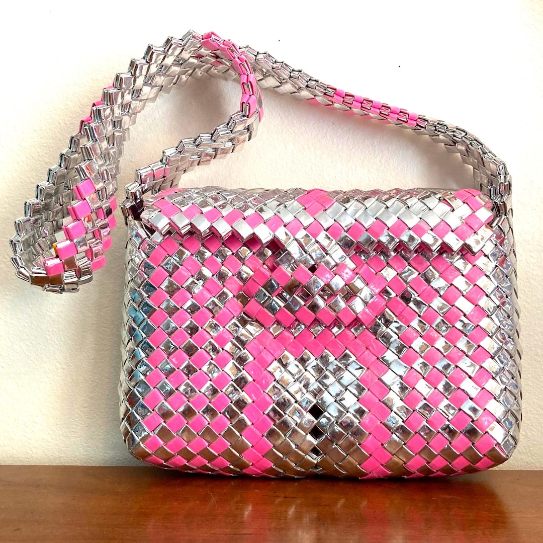 Vintage Handcrafted Candy Wrapper Purse, Clutch With Shoulder Strap ...