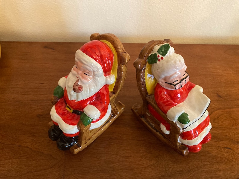 1960s Retro Nostalgic Christmas Hand Painted Mr. & Mrs. Santa Claus in ...