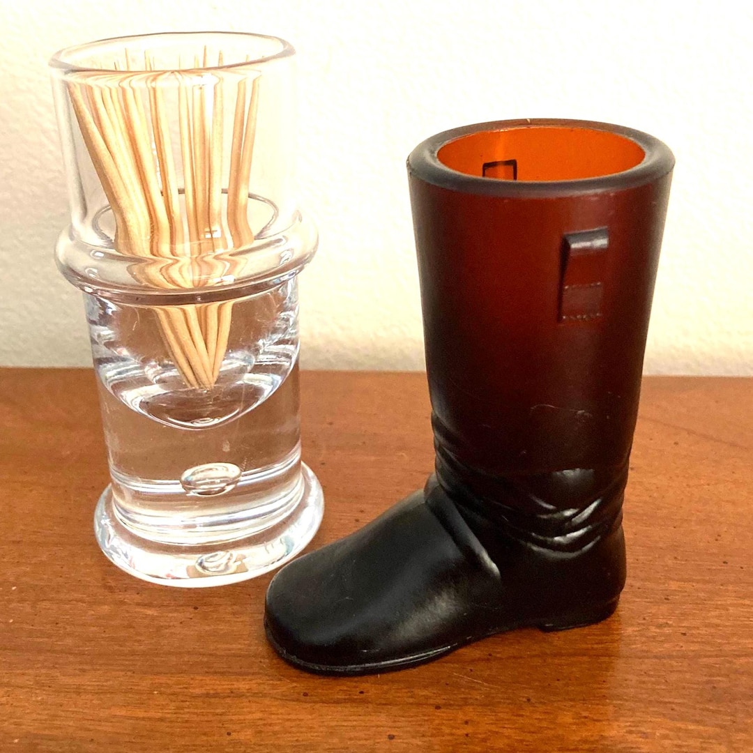 Vintage Glass Tall Straight Boot Shot Glass, Versatile Use, Frosted ...