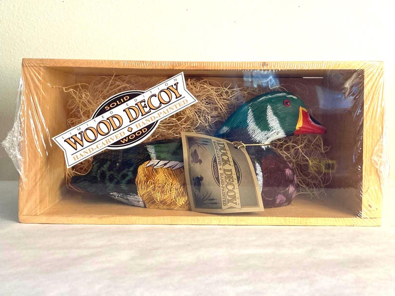 1992 Merganser Wood Duck Decoy, Hand Carved & Painted, Limited Edition ...