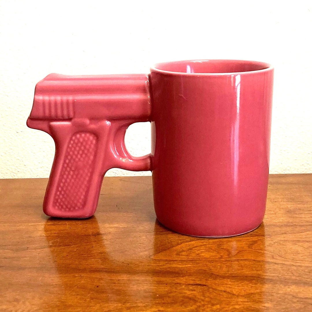 Vintage Pretty Pink Pistol Packing Ceramic Coffee Mug, Unique Novelty ...
