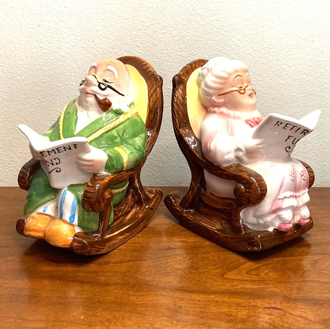 Vintage Quirky Lefton Retirement Banks Set, Whimsical Mid Century ...