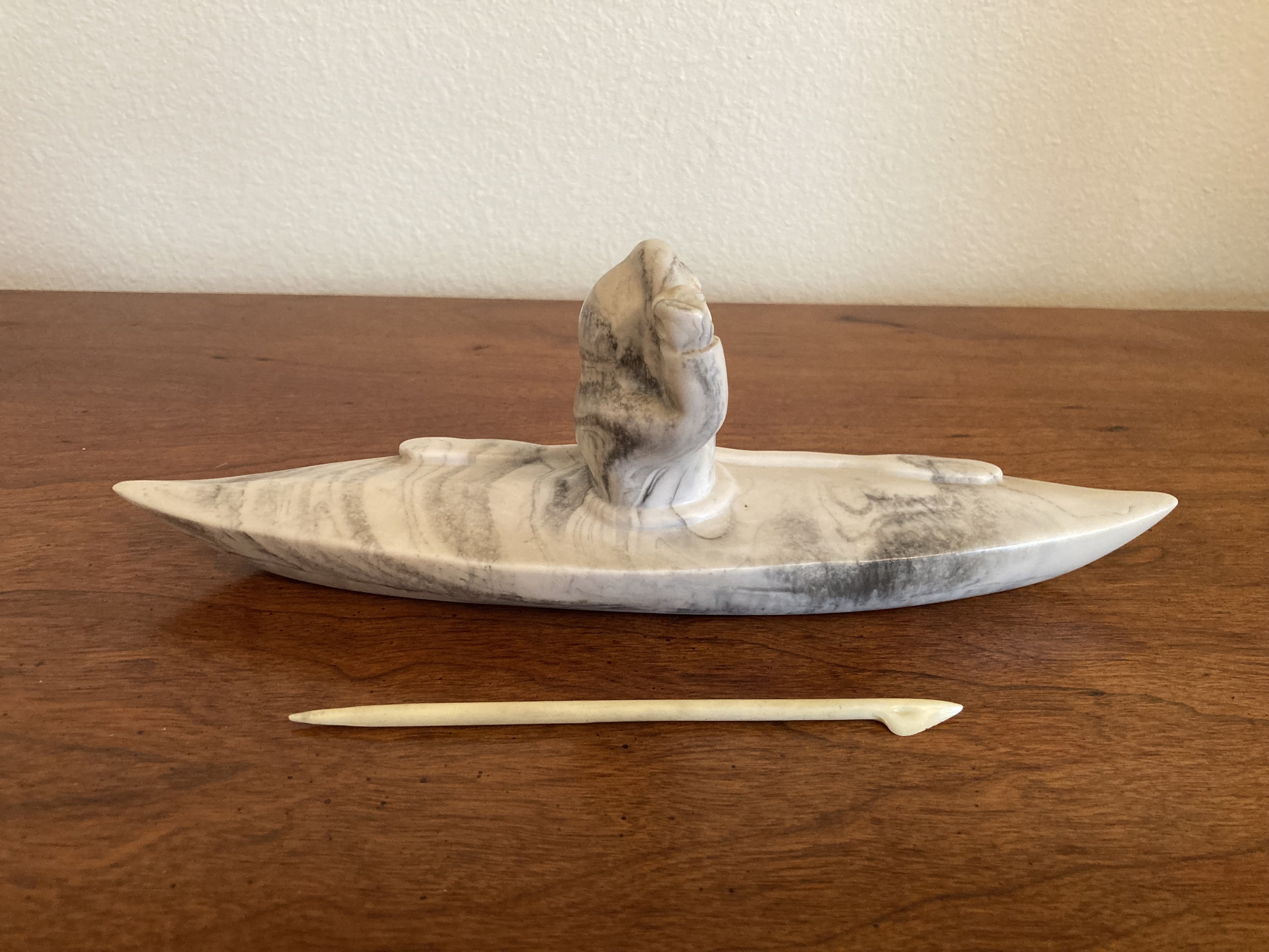 1960s Canadian Inuit Resin Composite Kayak Hunter With Removable Spear ...
