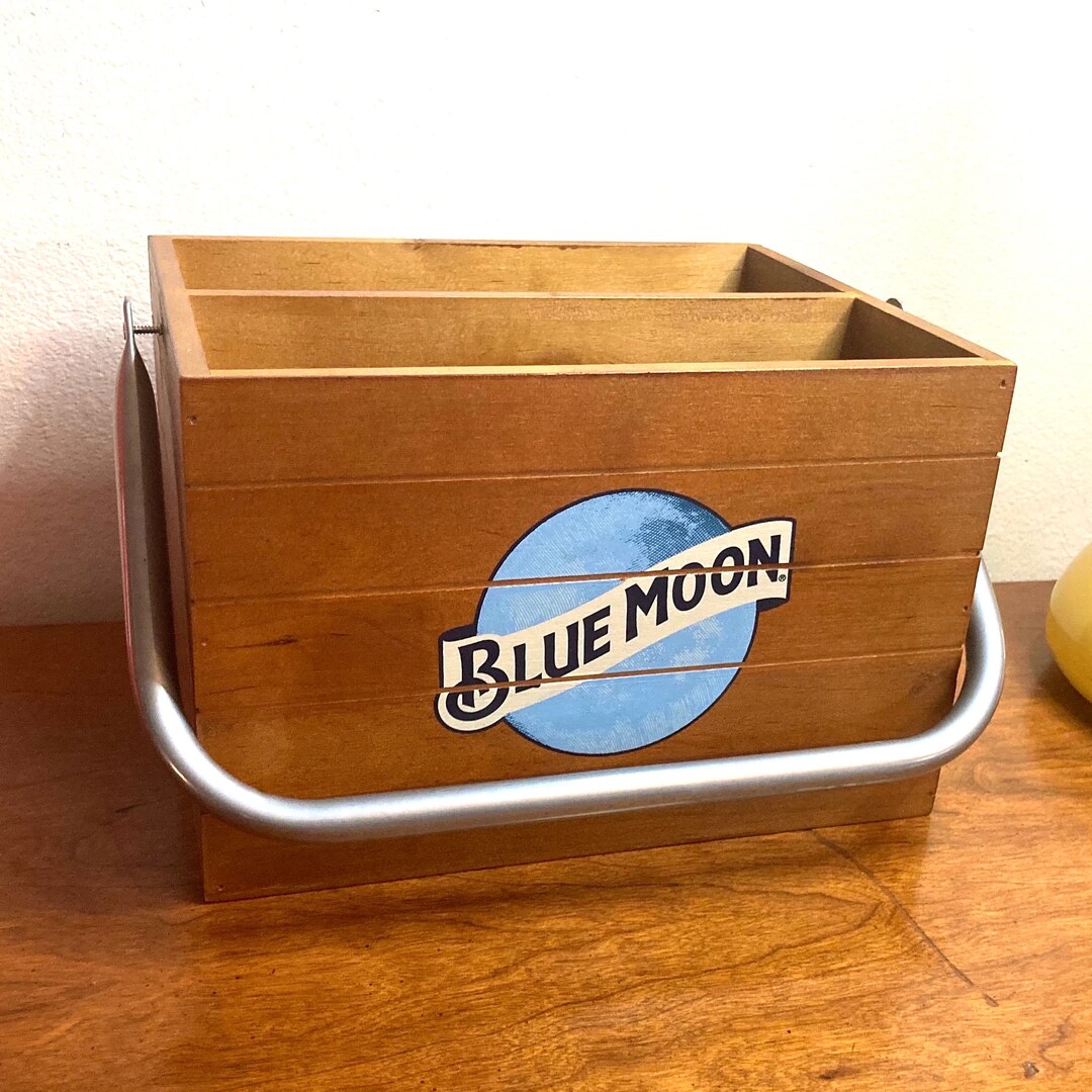 Vintage Man Cave High Quality Blue Moon Wood Condiment or Beer Bottle ...