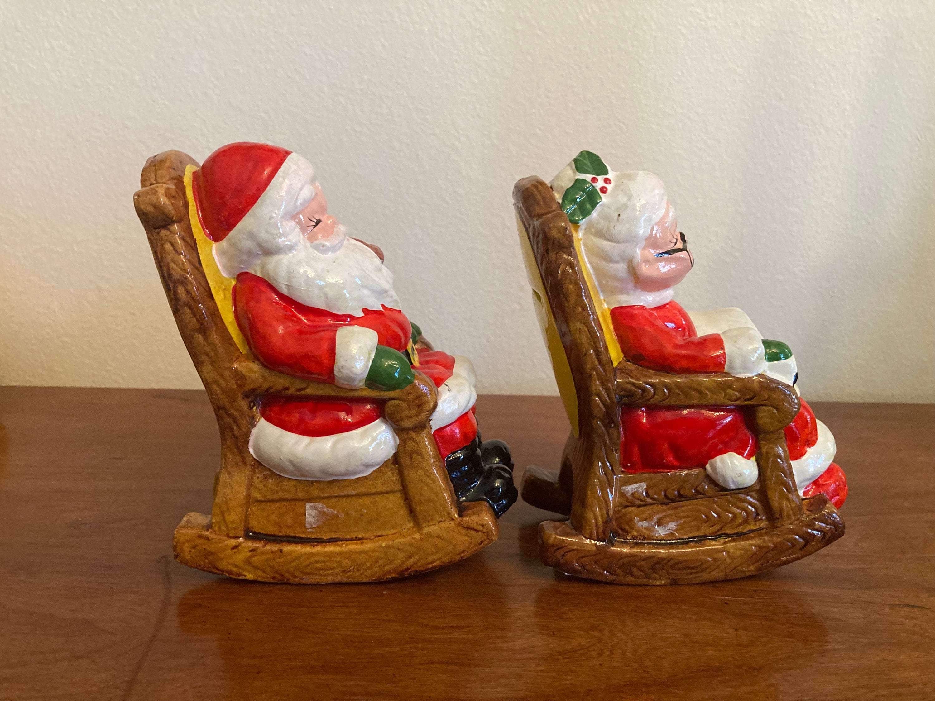 1960s Retro Nostalgic Christmas Hand Painted Mr. & Mrs. Santa Claus in ...