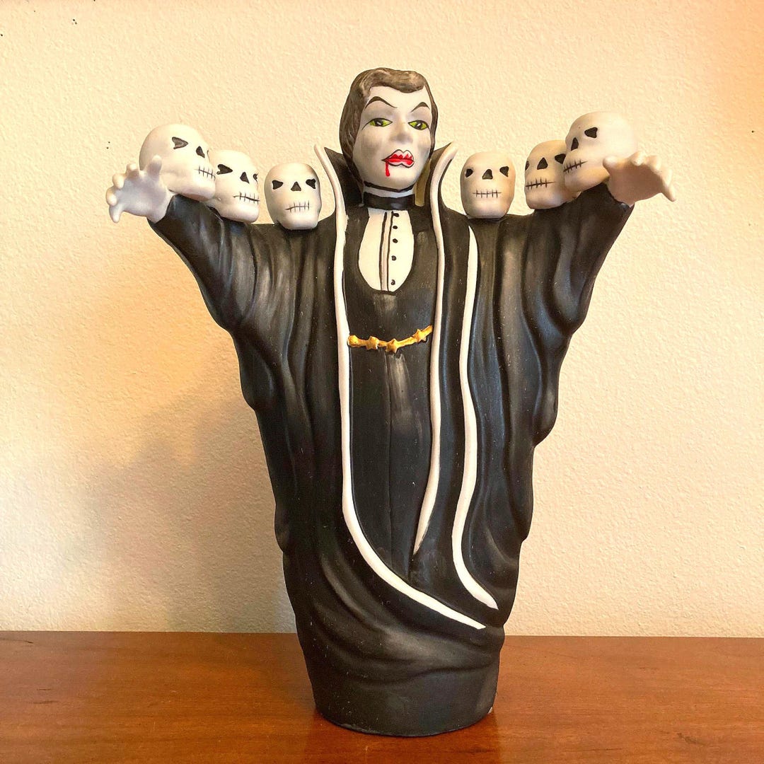 Spooky Dracula Skull Candelabra Holder, Made by Sylvesteri, Vampire ...