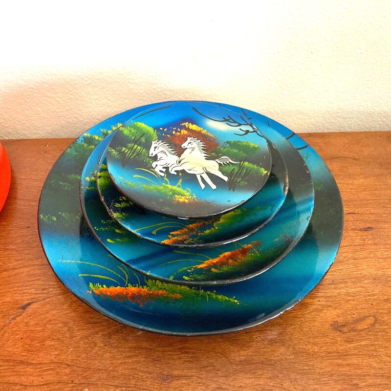Chinese Lacquer Plates - Etsy