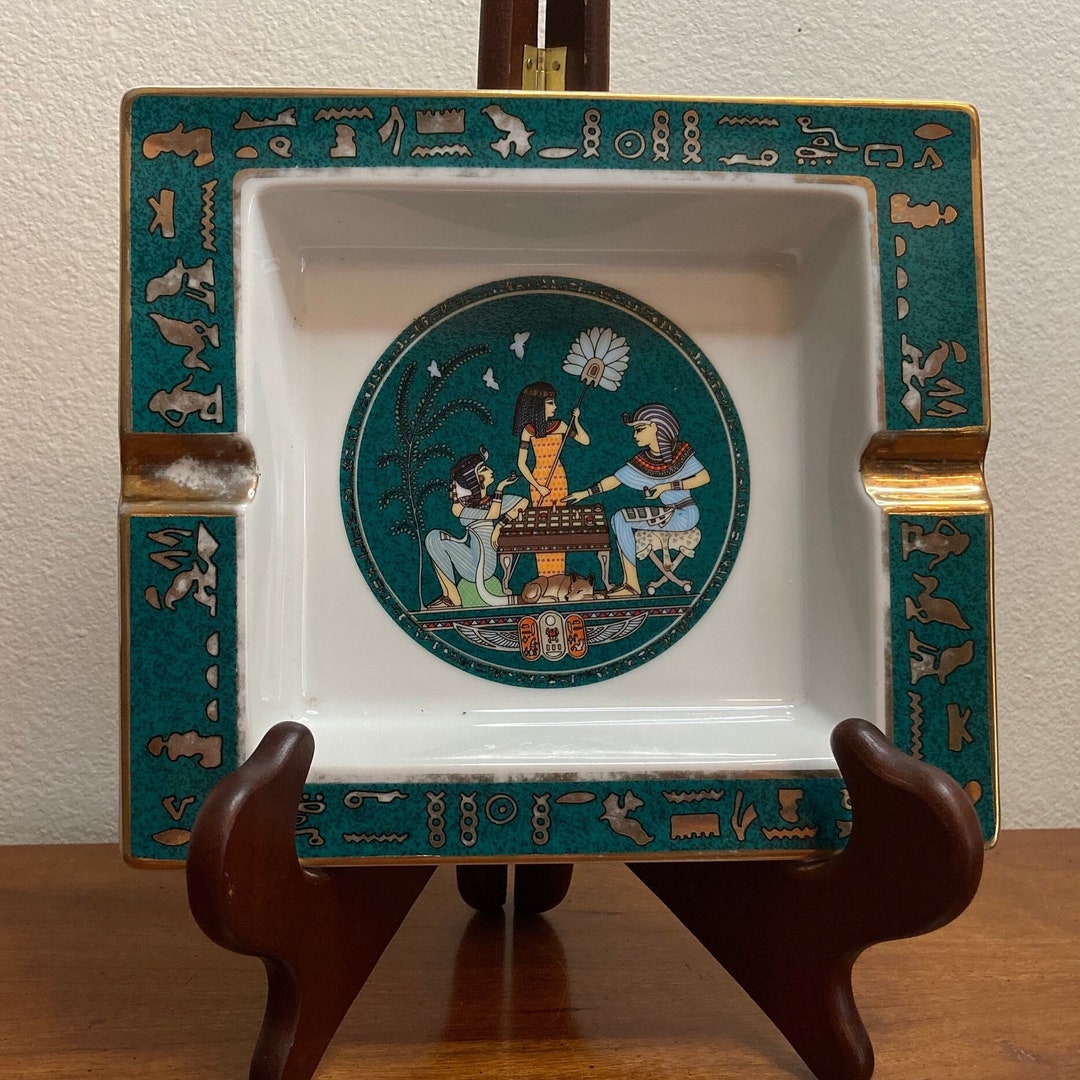 Rare MCM Designer Ashtray With Ancient Senat Game Motif Bar Cart ...