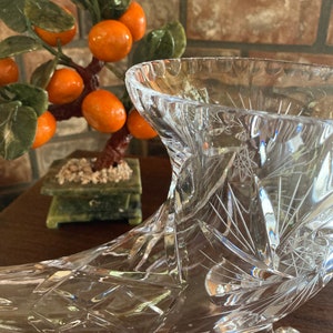 Vintage Upscale Crystal Deep Cut Bohemian Cornucopia With Etched ...