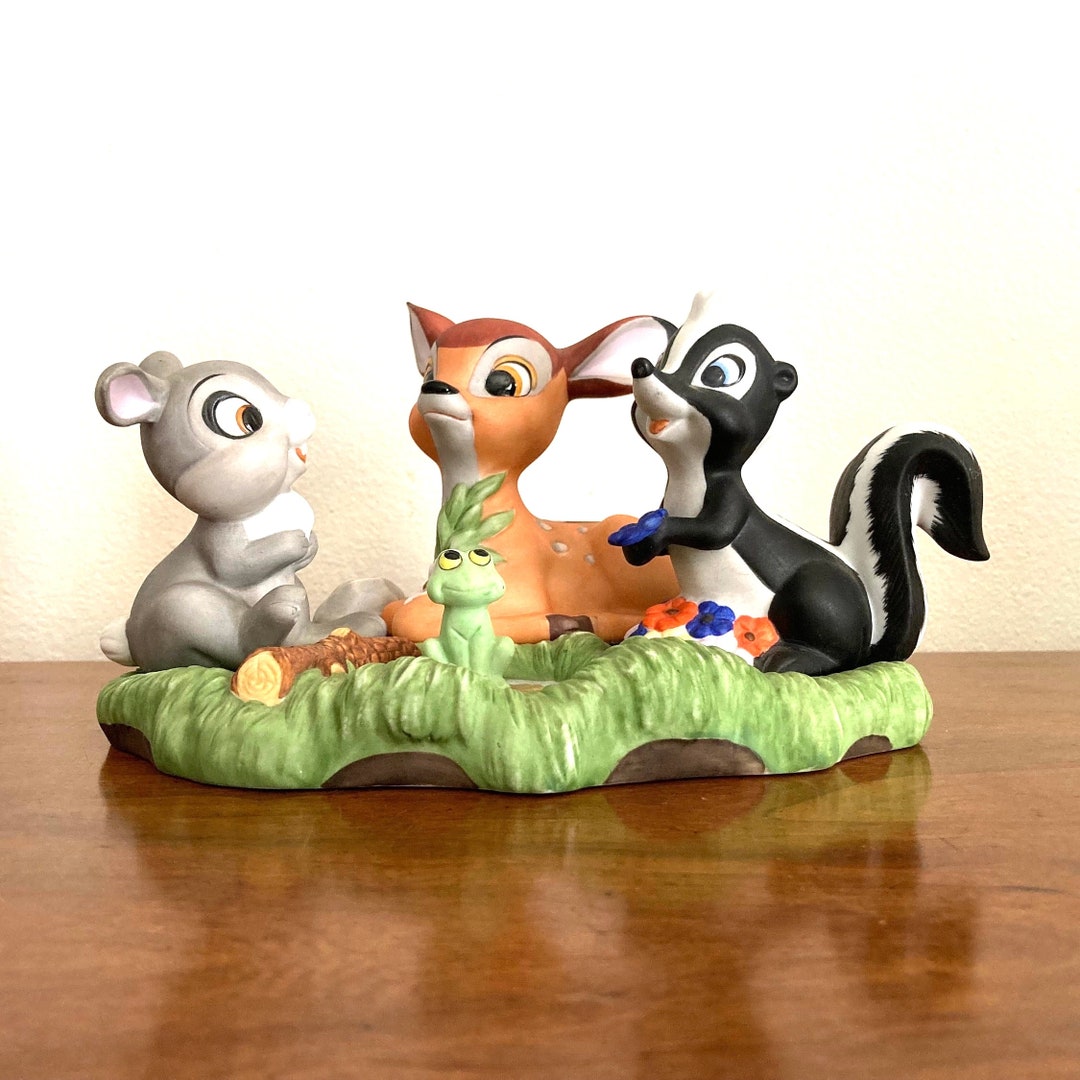 Vintage Disney Bambi, Thumper, Flower Porcelain Figurine Set - Hand ...