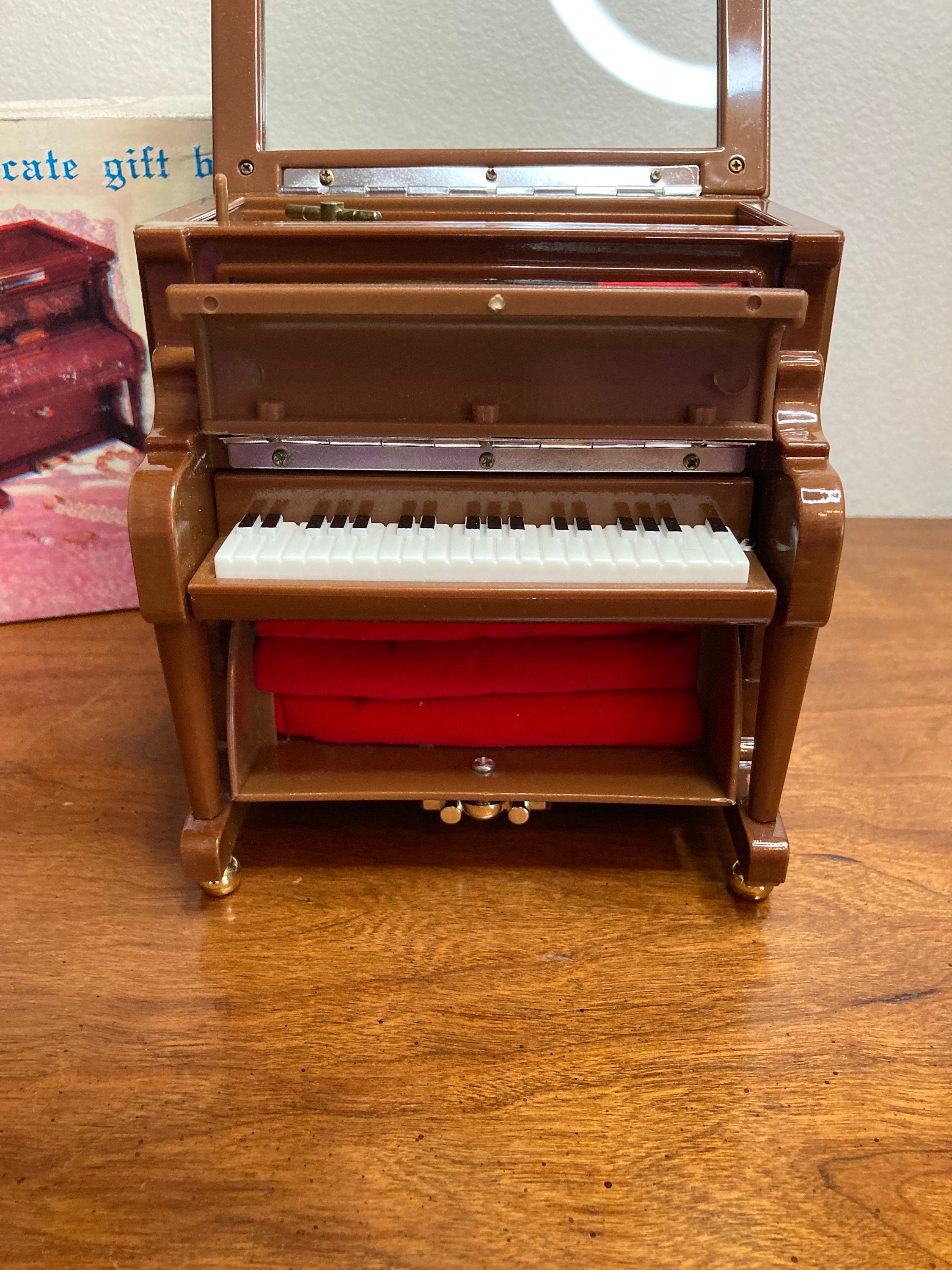 Lovely Vintage Upright Piano Music Jewelry Box, Brown Bakelite Style ...