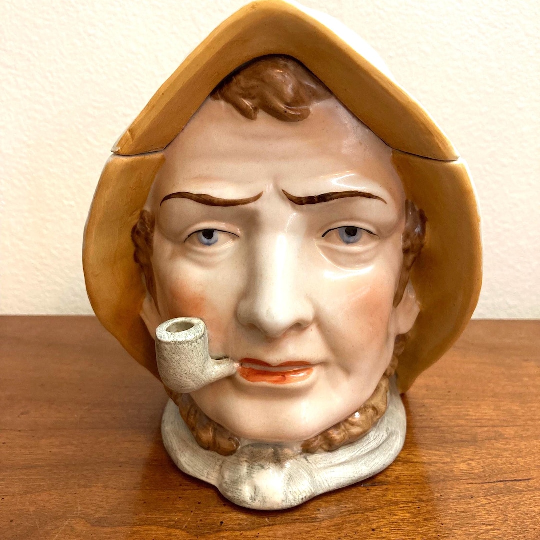 Antique Ceramic Majolica Toby Figural Tobacco Jar, Man in Sailor Cap ...