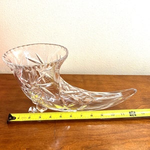 Vintage Upscale Crystal Deep Cut Bohemian Cornucopia With Etched ...