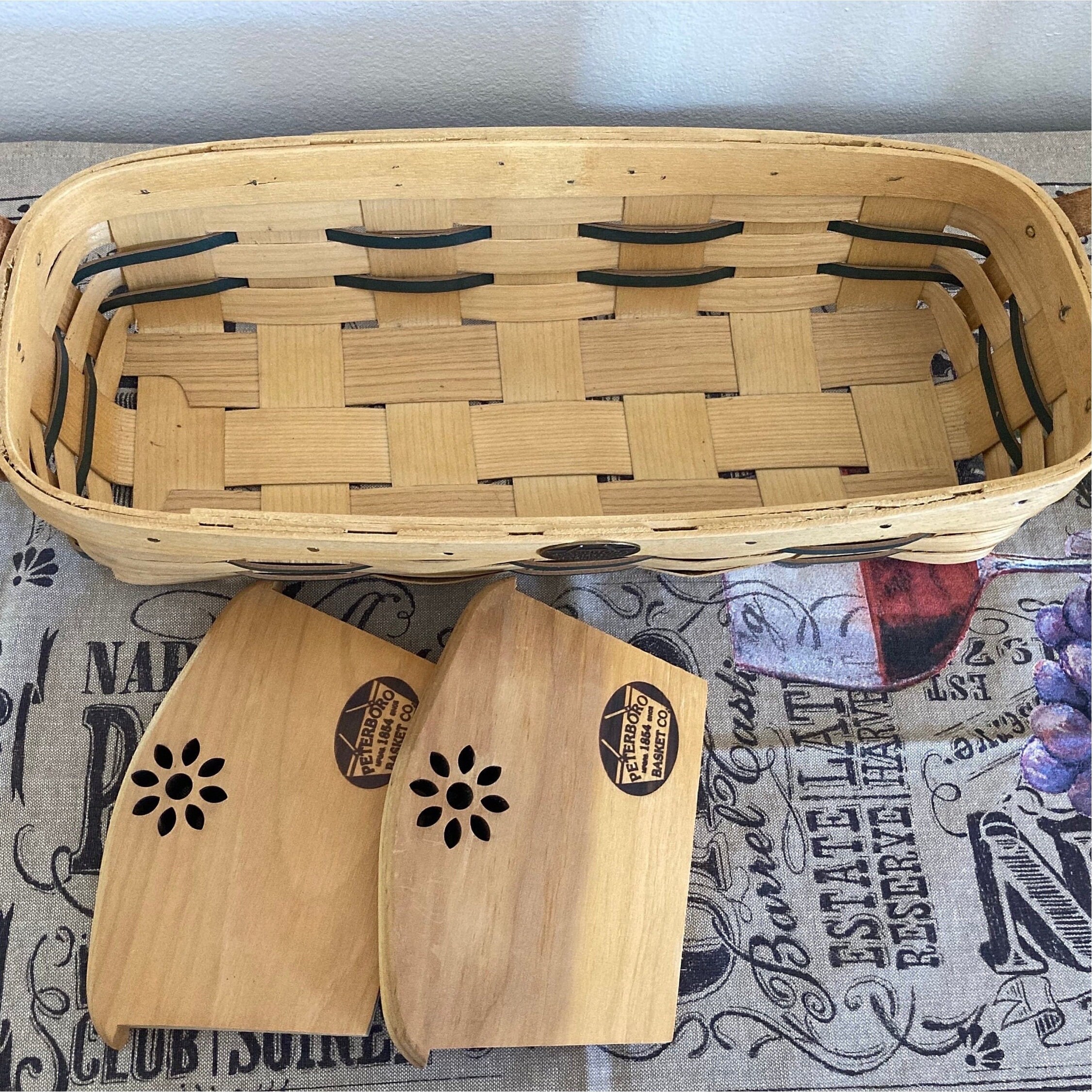Peterborough Weaved White Ash and Leather Bread Basket With Matching ...