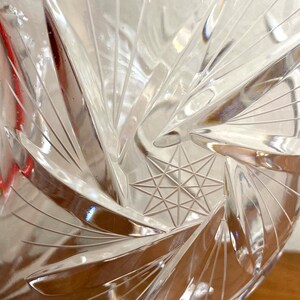 Vintage Upscale Crystal Deep Cut Bohemian Cornucopia With Etched ...