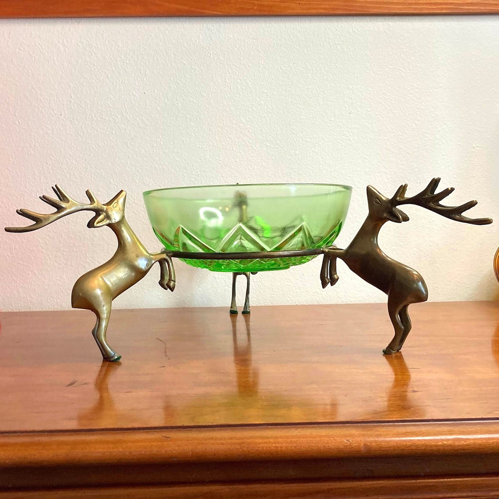 Vintage Hollywood Regency Stag Brass Pedestal Bowl Stand | Mid Century ...