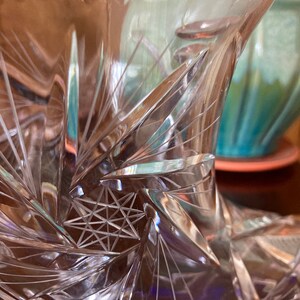 Vintage Upscale Crystal Deep Cut Bohemian Cornucopia With Etched ...