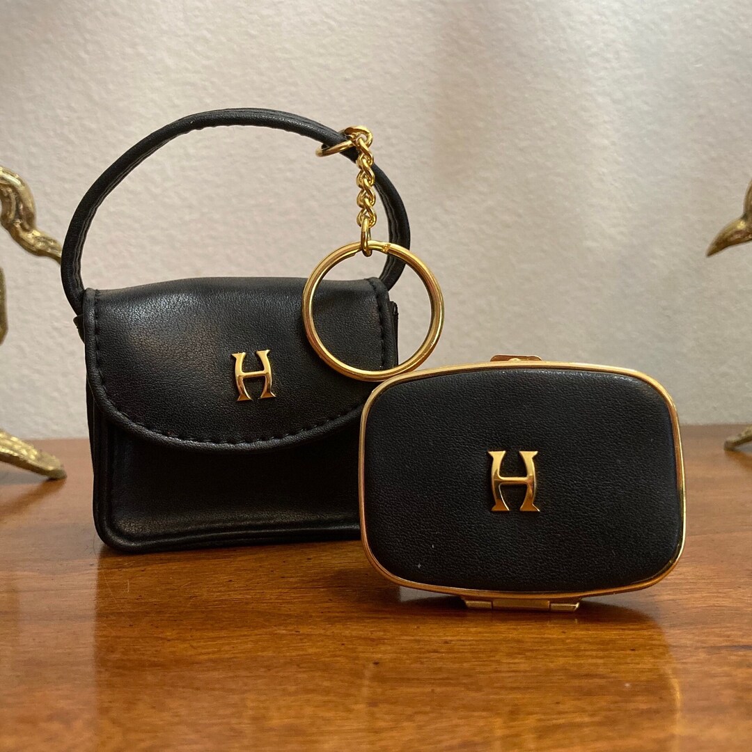 Chic Vintage Mini Handbag Keychain Set With Matching Pill Box, Designer ...