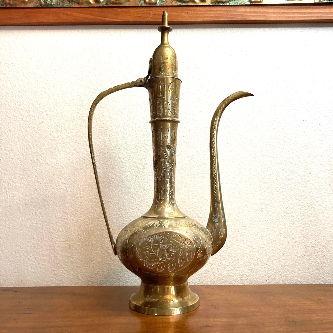 Authentic Early 20th Century Antique Indian Floral Etched Teapot ...