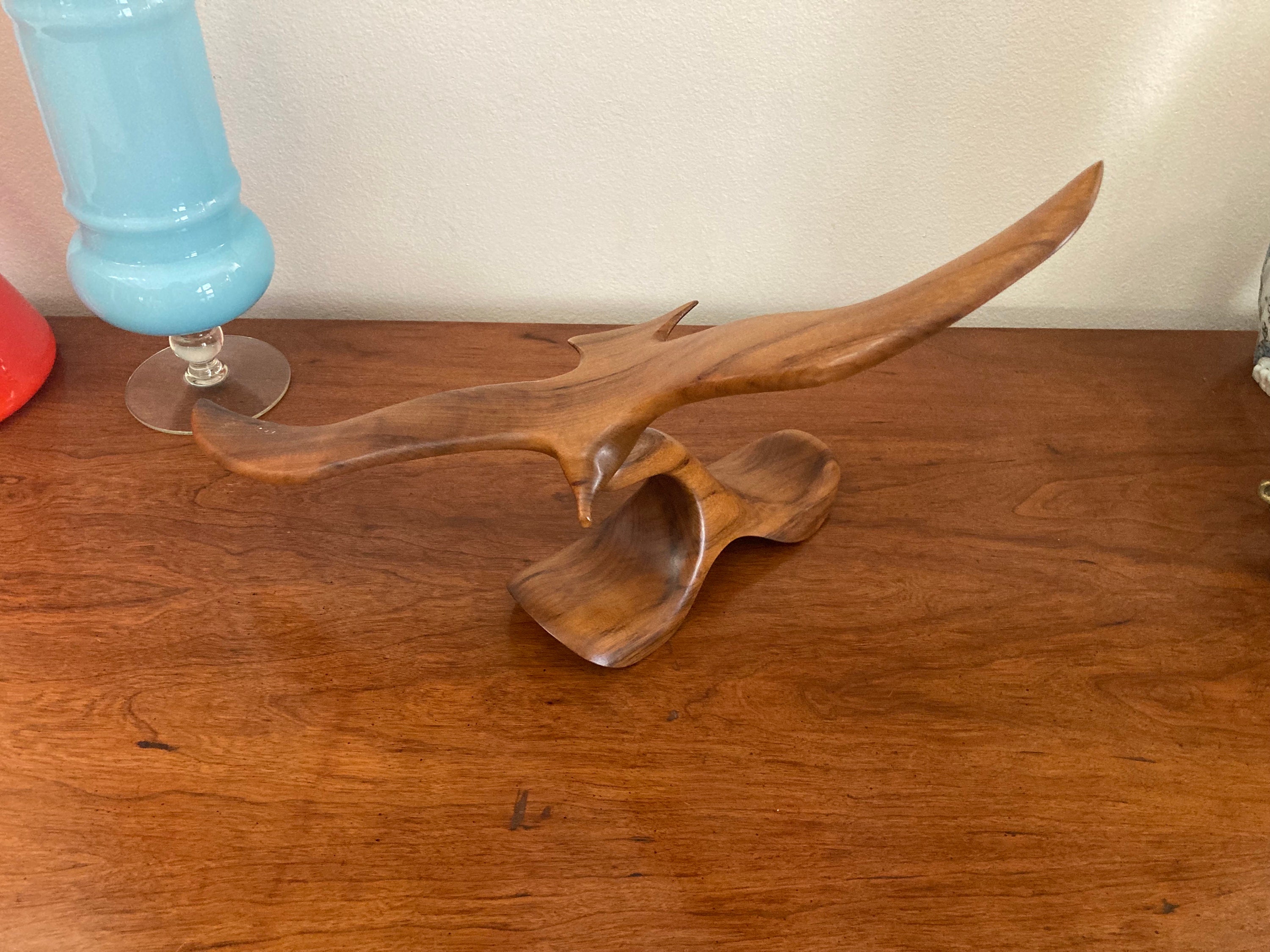 Cool Retro Mid Century 1960s Oregon Myrtle Wood Bird in Flight ...