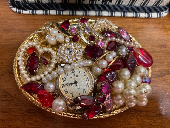 Beautiful vintage collage of Bling belt buckle Handcr… - Gem