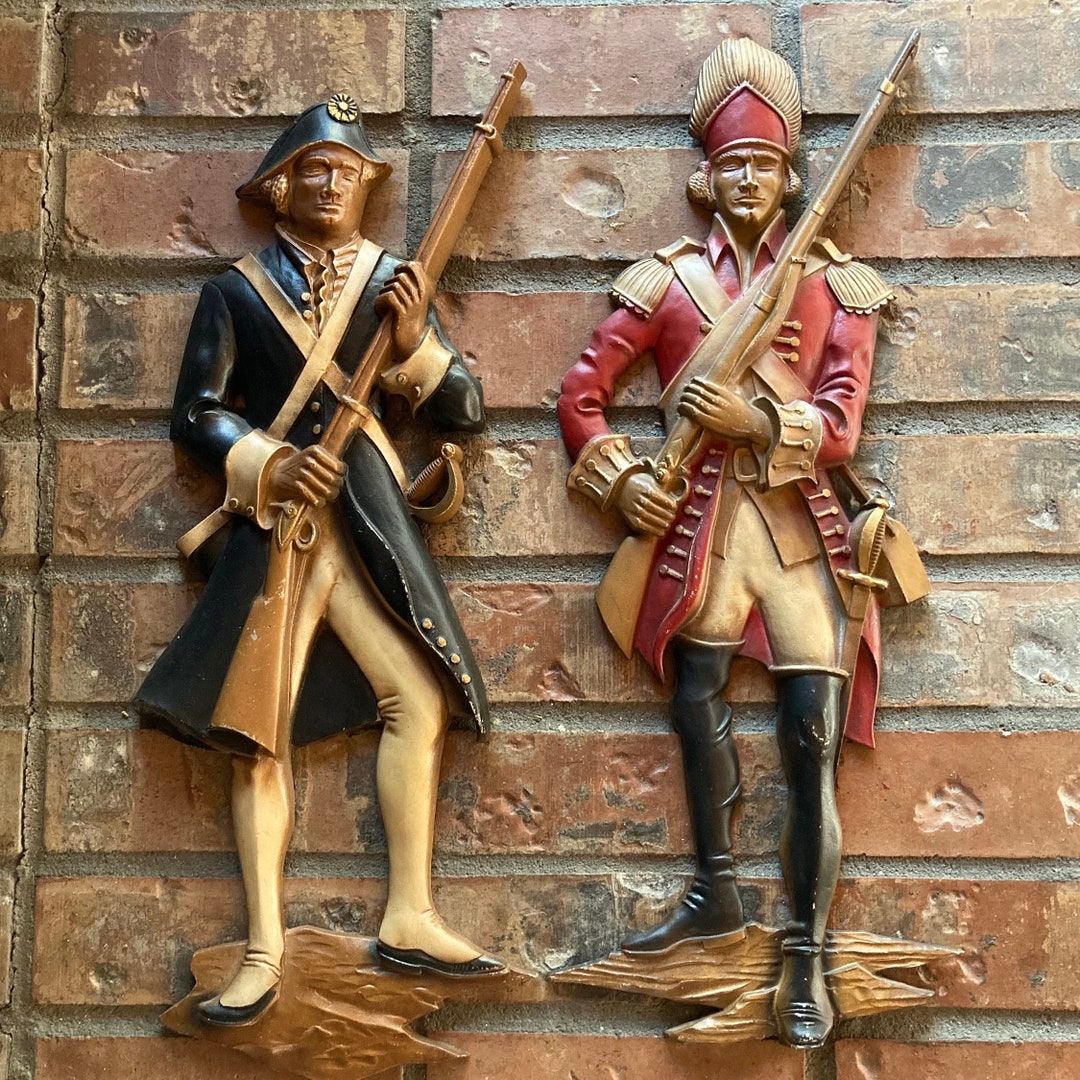 Vintage 1960 Sexton Cast Metal Continental & British Soldier Wall Art ...