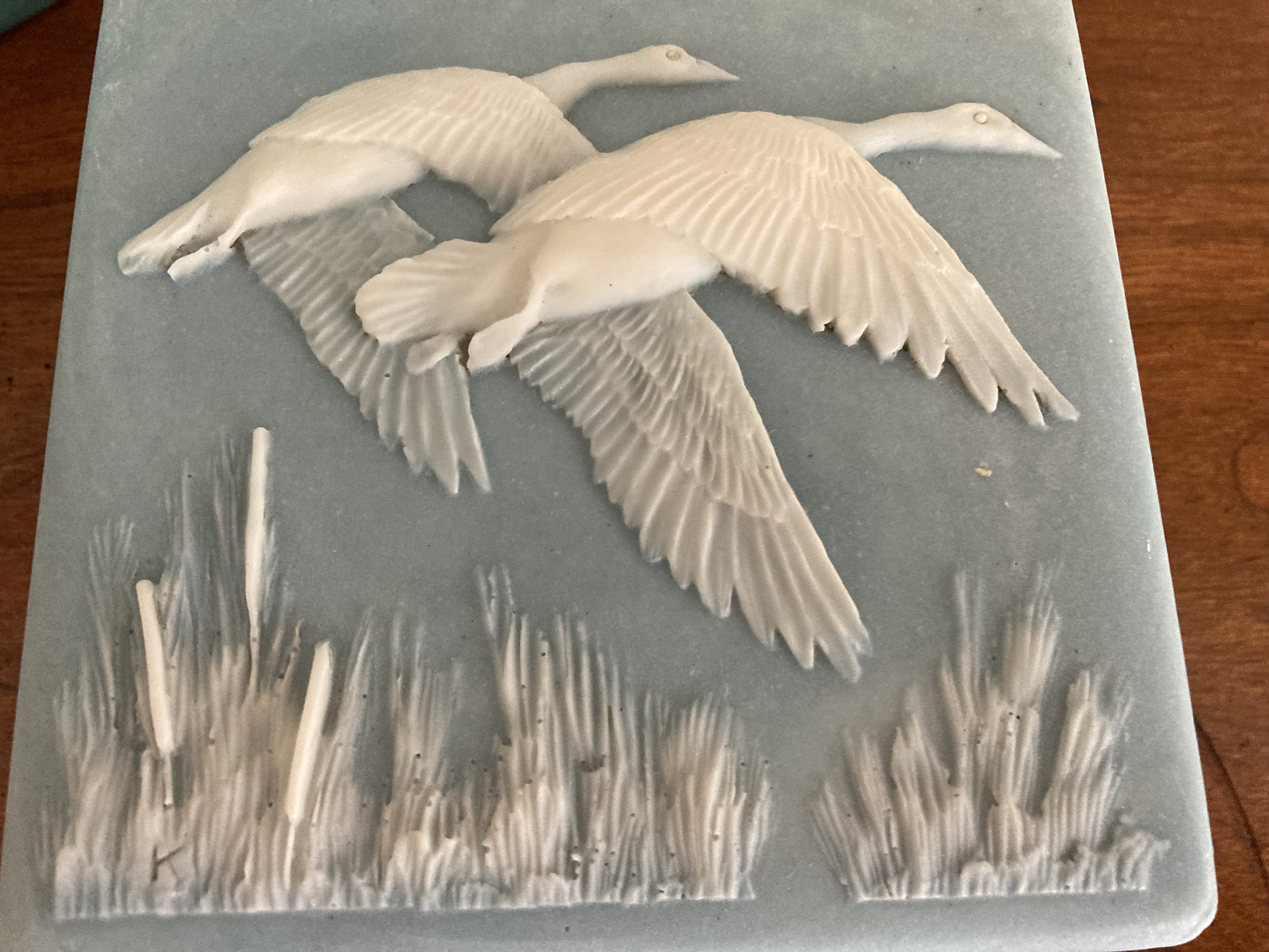 1960s Retro Incolay Square Soapstone Bird in Flight Over - Etsy