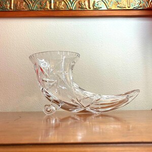 Vintage Upscale Crystal Deep Cut Bohemian Cornucopia With Etched ...