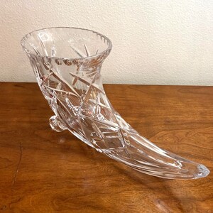 Vintage Upscale Crystal Deep Cut Bohemian Cornucopia With Etched ...