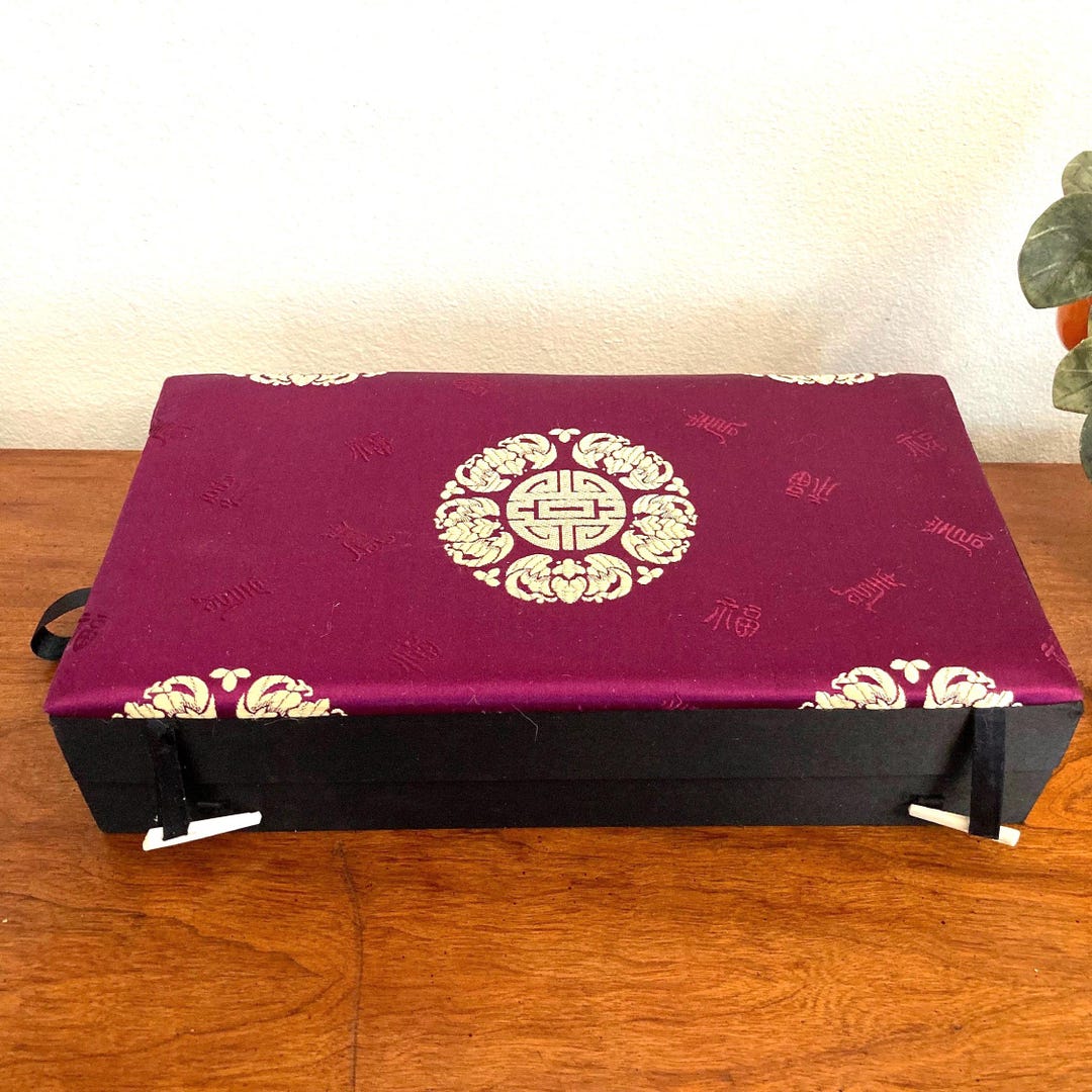 Luxurious VTG Chinese Silk Calligraphy Set - Royal Purple, Gold ...