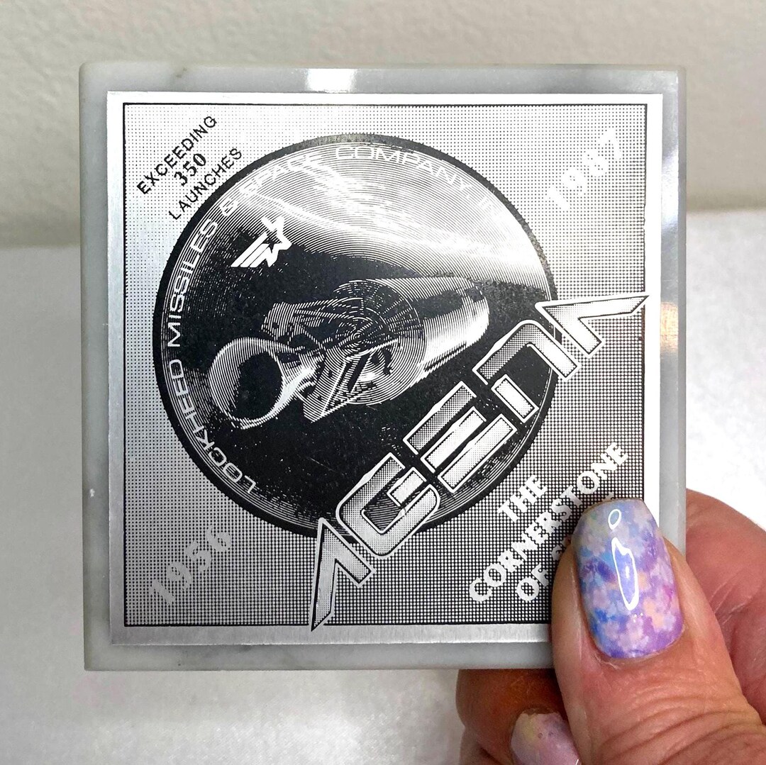 Lockheed Missile & Space Marble Paperweight, Vintage Space Memorabilia ...
