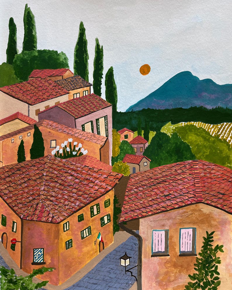 Italian Countryside Art Print - Etsy