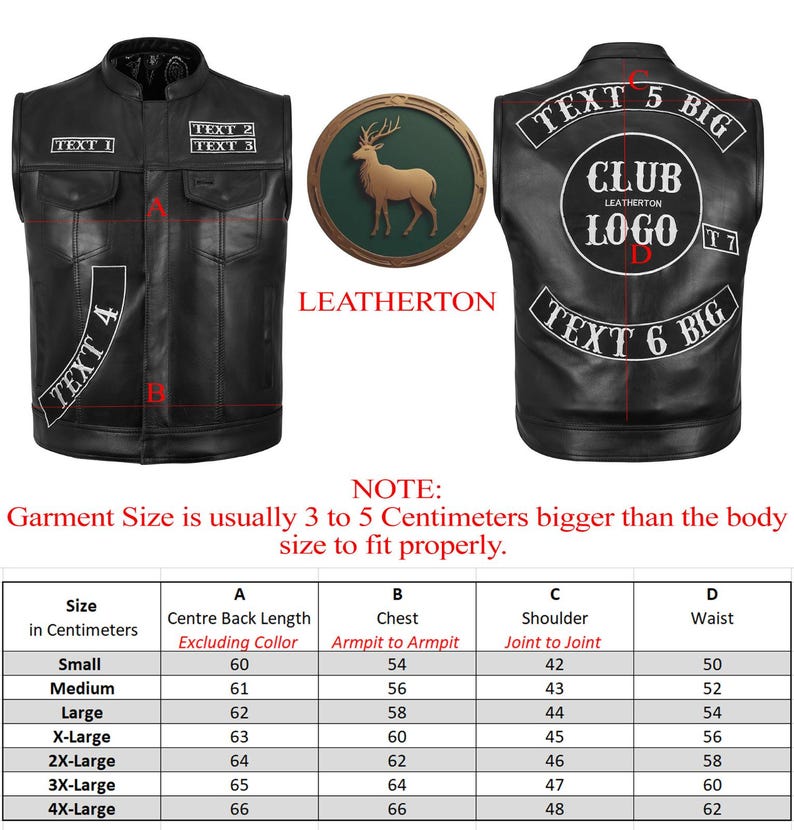 Custom Embroidered Leather MC Vest: Personalized Biker Club Apparel - Etsy