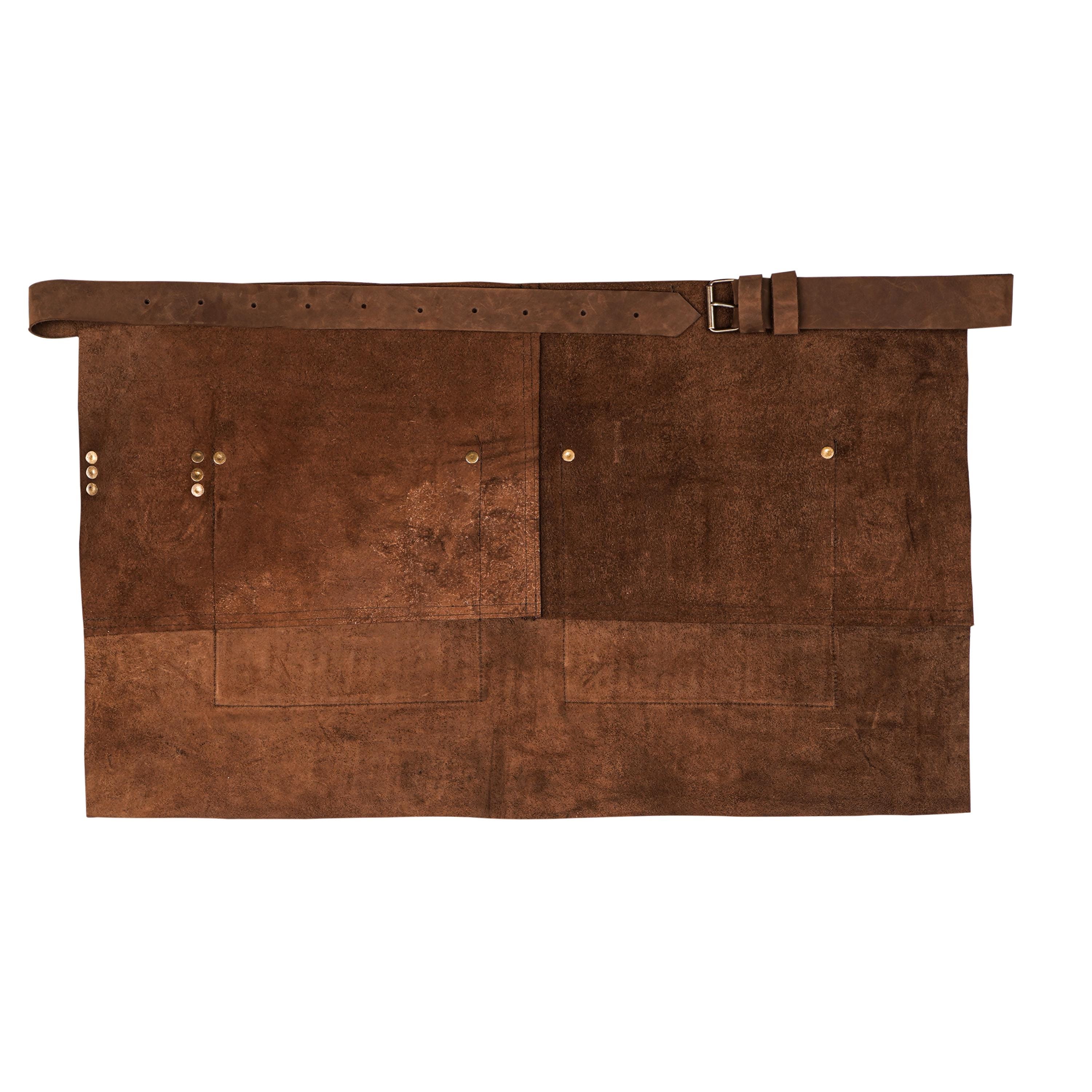 Handmade Pull-up Leather Half Apron: Personalized Workwear With Pockets ...