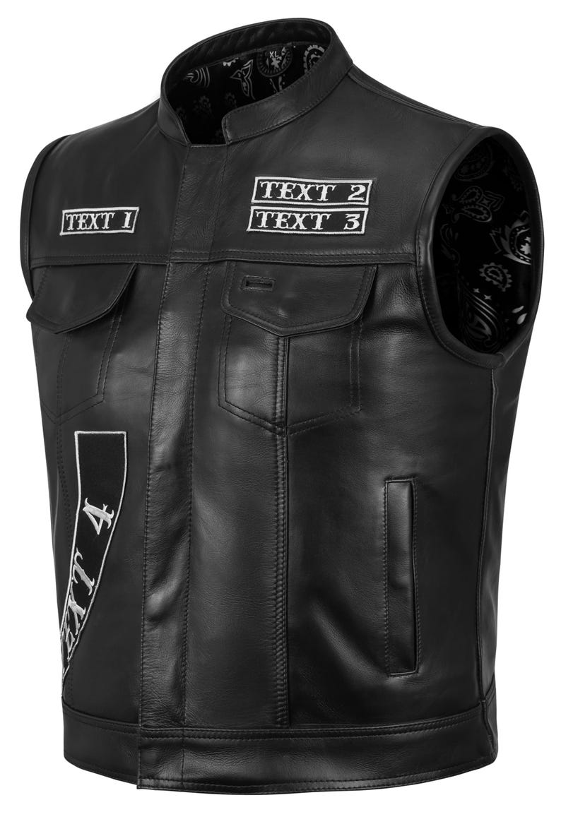 Custom Embroidered Leather MC Vest: Personalized Biker Club Apparel - Etsy