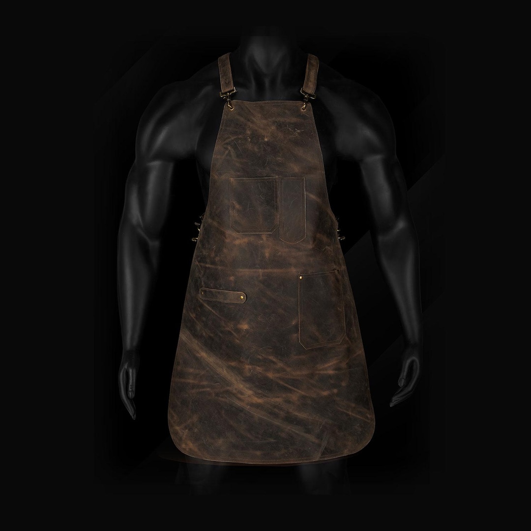 Handmade Pullup Leather Chef Apron With Adjustable Cross Back ...