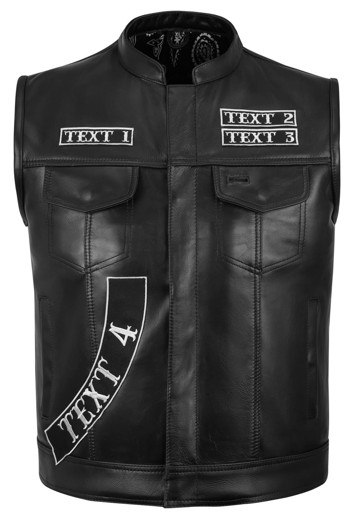 Custom Embroidered Leather MC Vest: Personalized Biker Club Apparel - Etsy