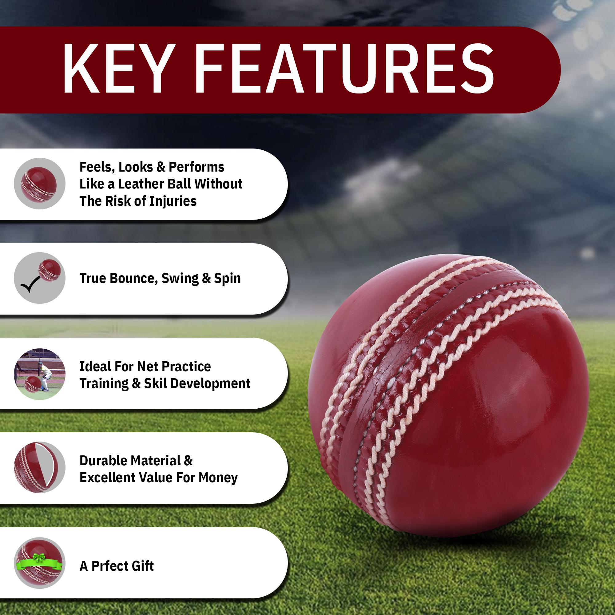 Handmade Red Leather Cricket Ball - Professional Cricket Ball, Hard ...